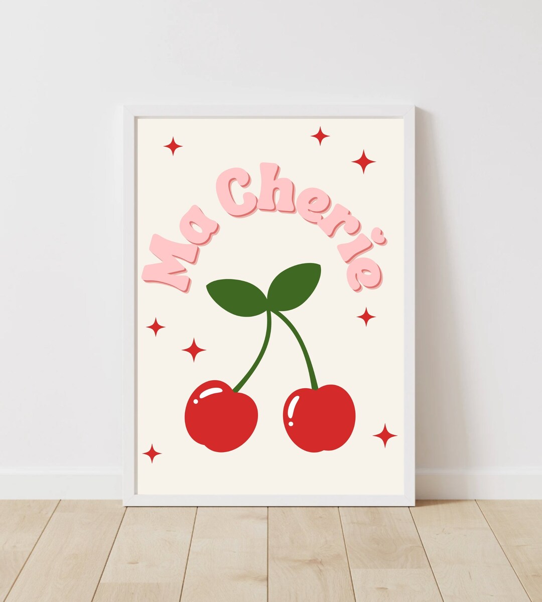 Ma Cherie Cherry Print: Retro Boho Nursery Decor (digital Download) - Etsy
