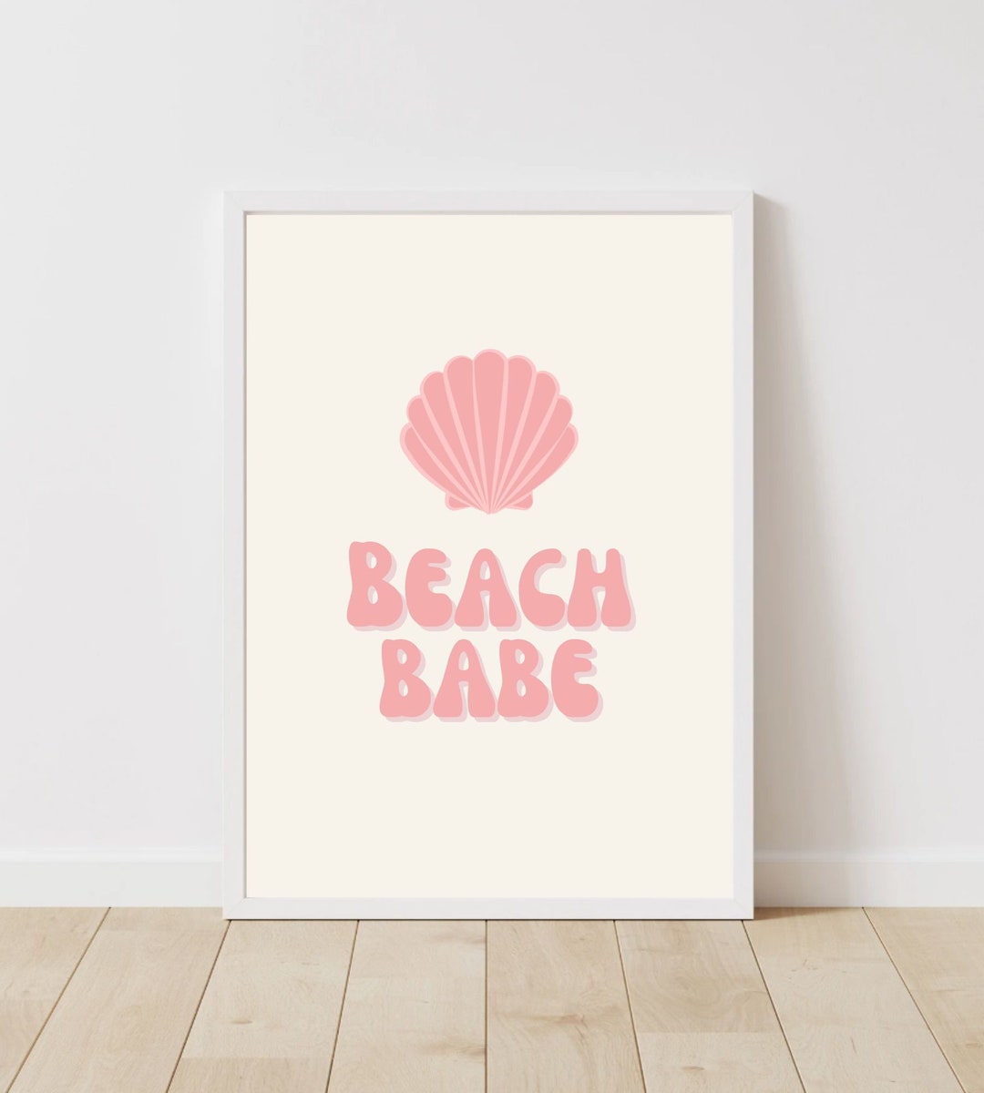 Beach Babe Poster: Retro Shell Print, Kids Room Decor (digital Download ...