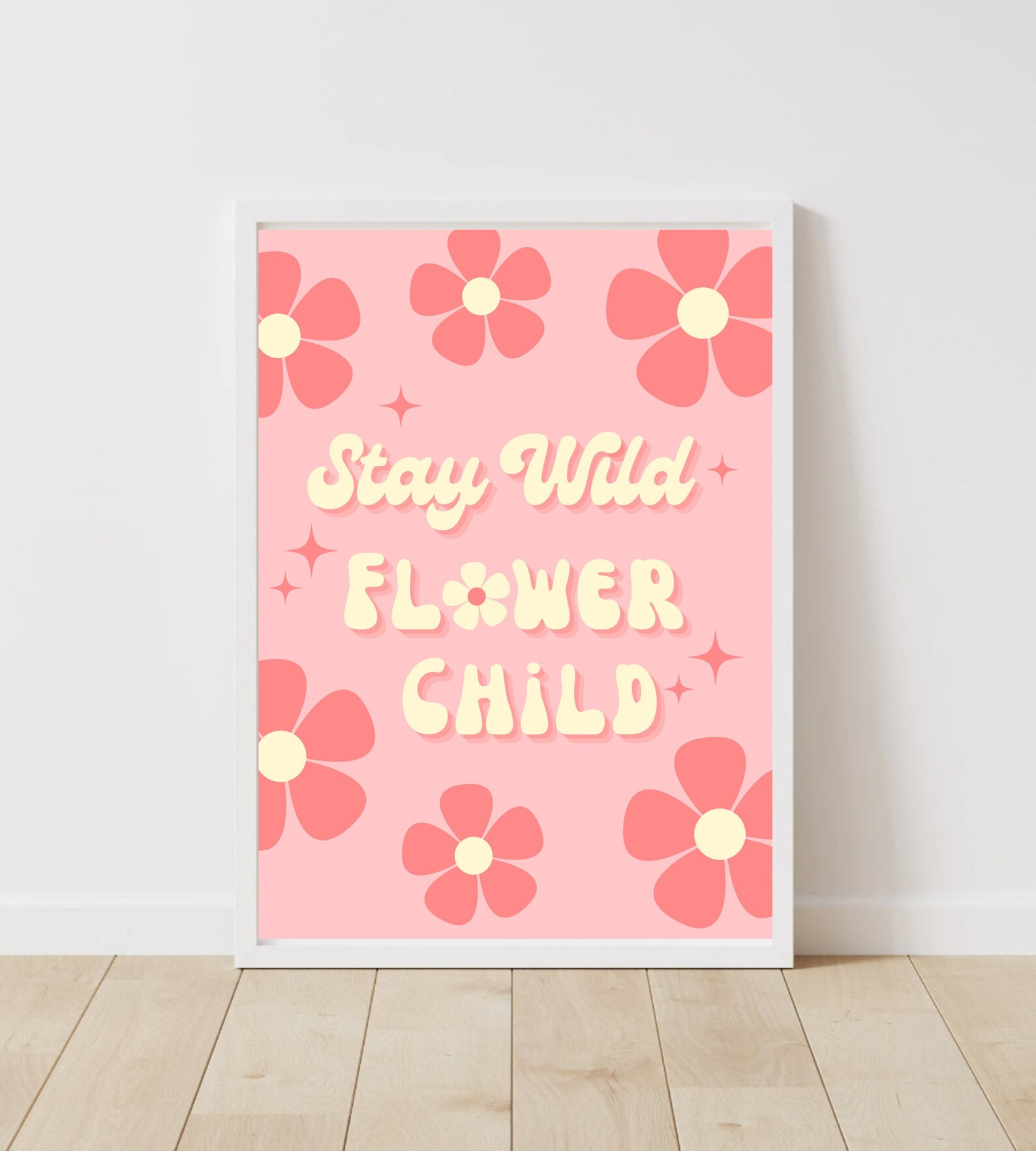 Stay Wild Flower Child Print: Retro Boho Nursery Decor (digital ...