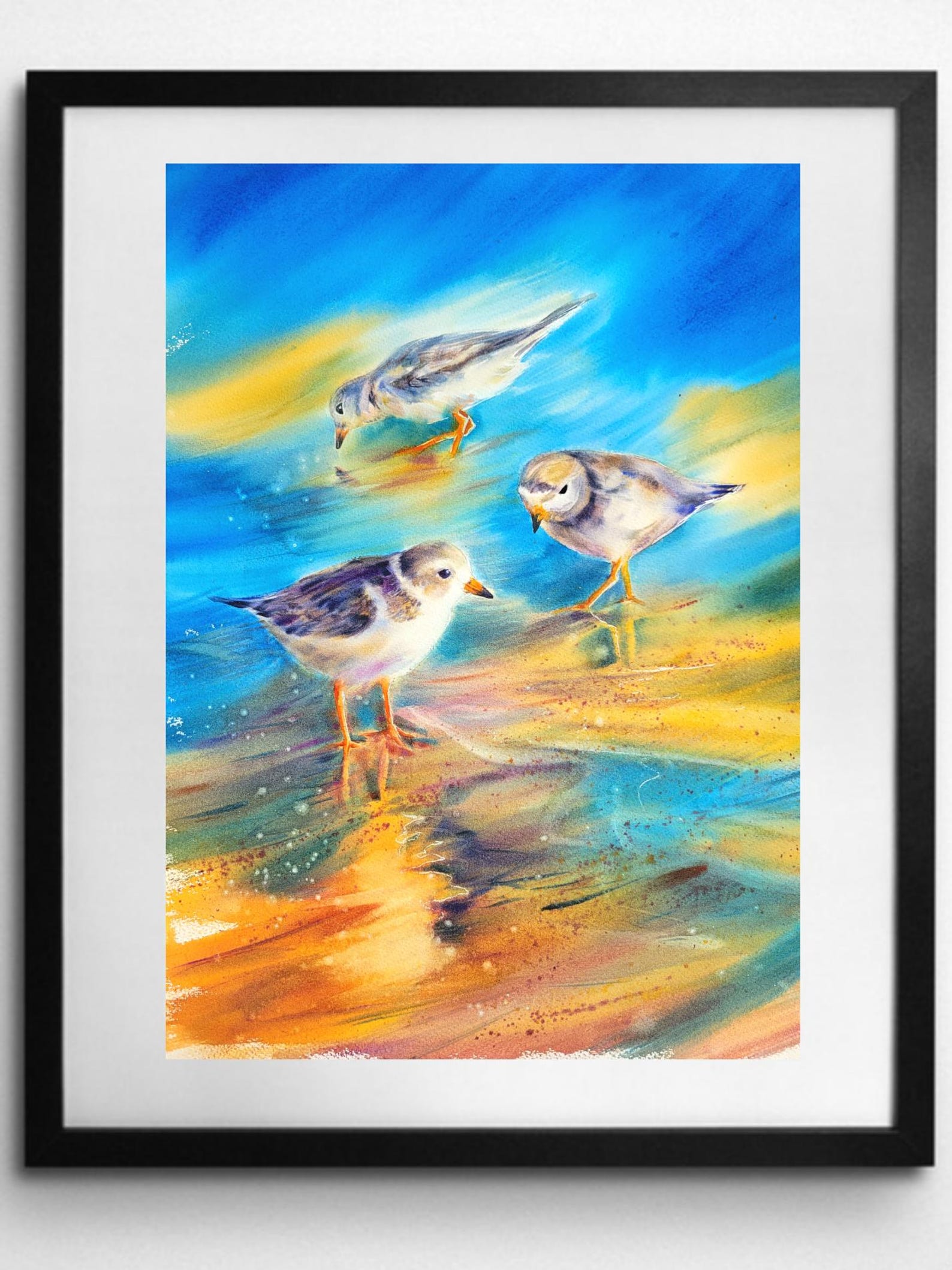 Piping Plover, Watercolor Painting by Polina Pacin - Etsy