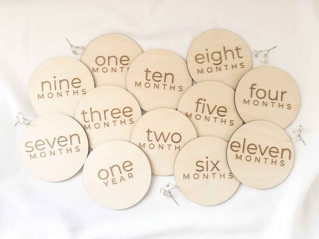 Baby Monthly Milestone Wooden Discs Baby Monthly Milestones - Etsy