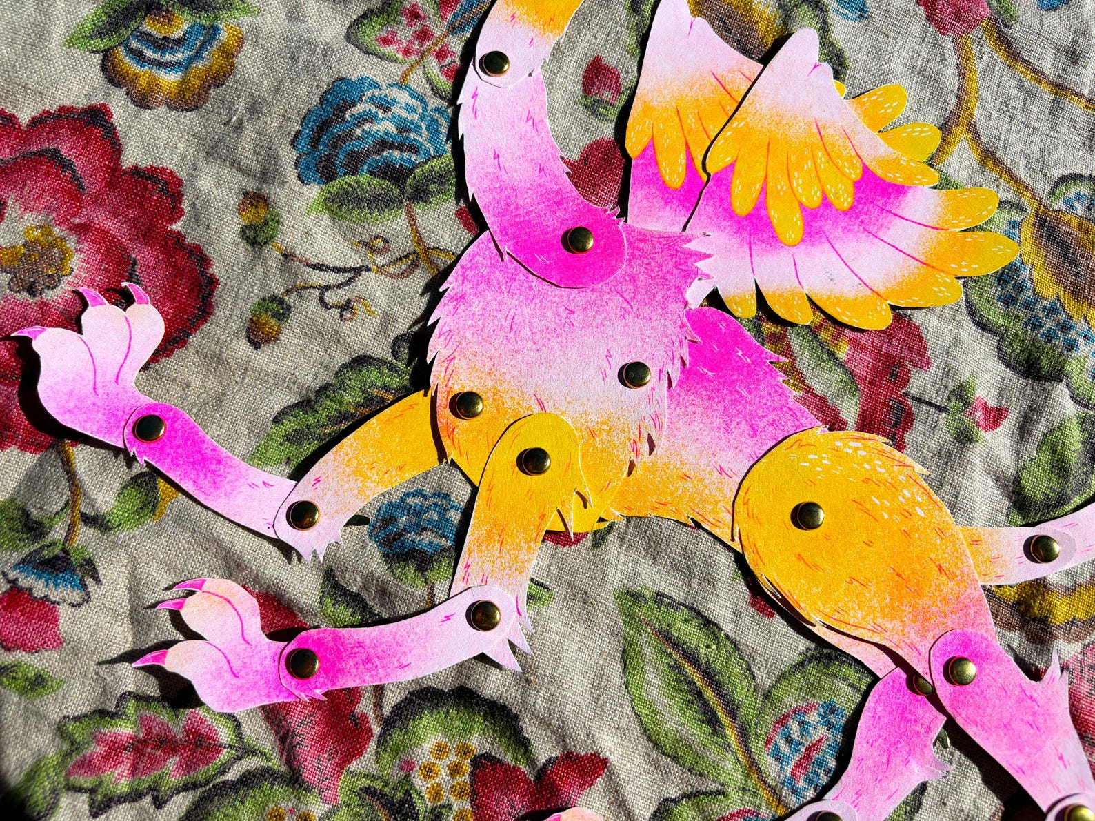 Dragon Paper Doll Craft Risograph Print - Etsy