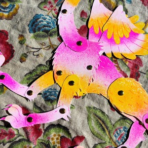 Dragon Paper Doll Craft Risograph Print - Etsy