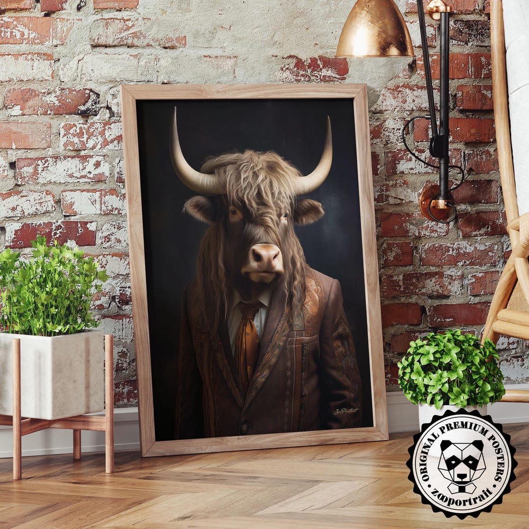 Poster of a Yak in Suit, Vintage Portrait to Download & Print, Wall Art ...