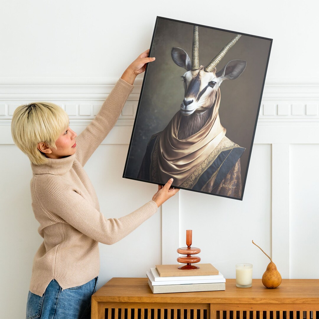 Portrait of the Oryx Antelope in Costume, Printable Poster, Digital ...