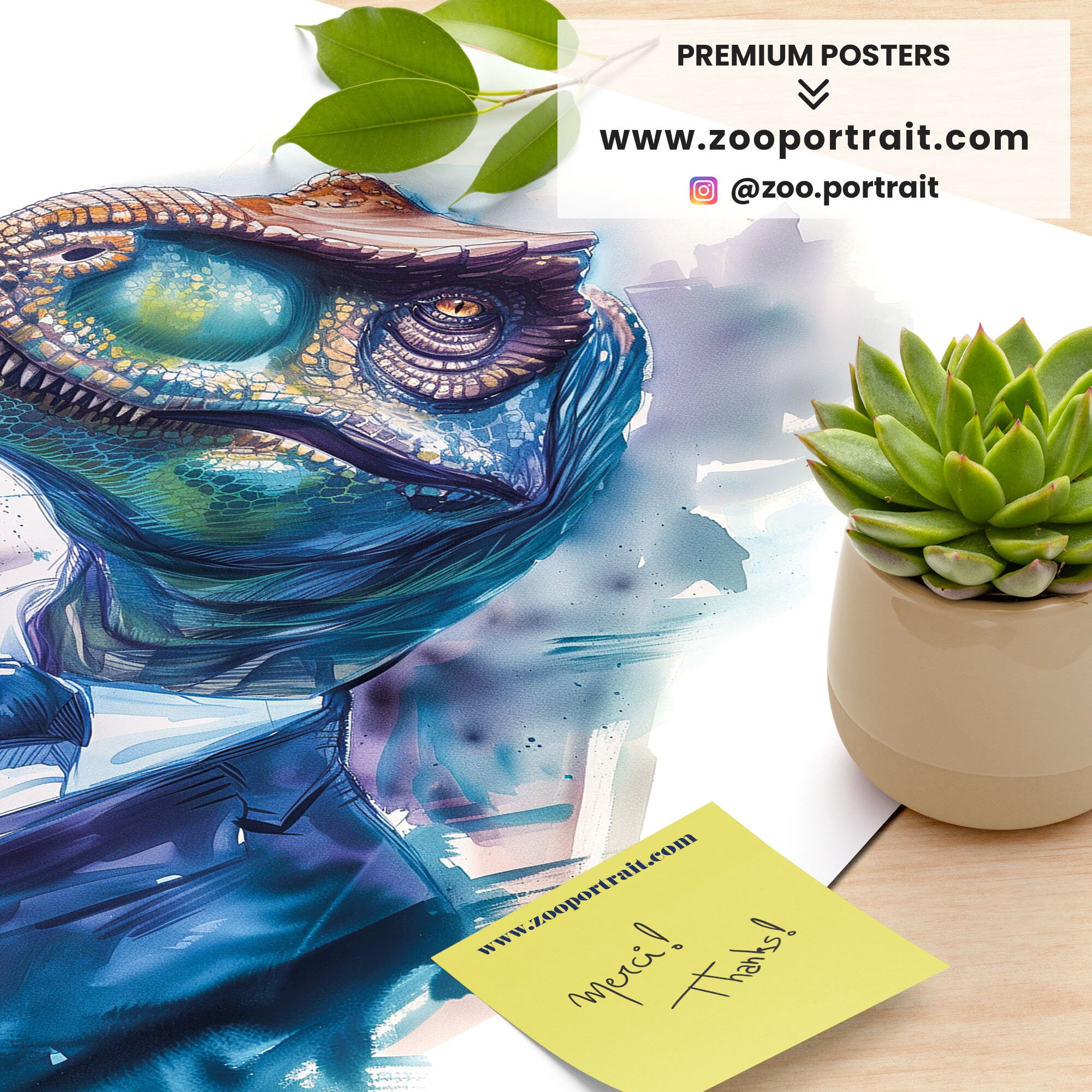 T-rex Poster Portrait, Digital Download, Watercolor Painting of ...