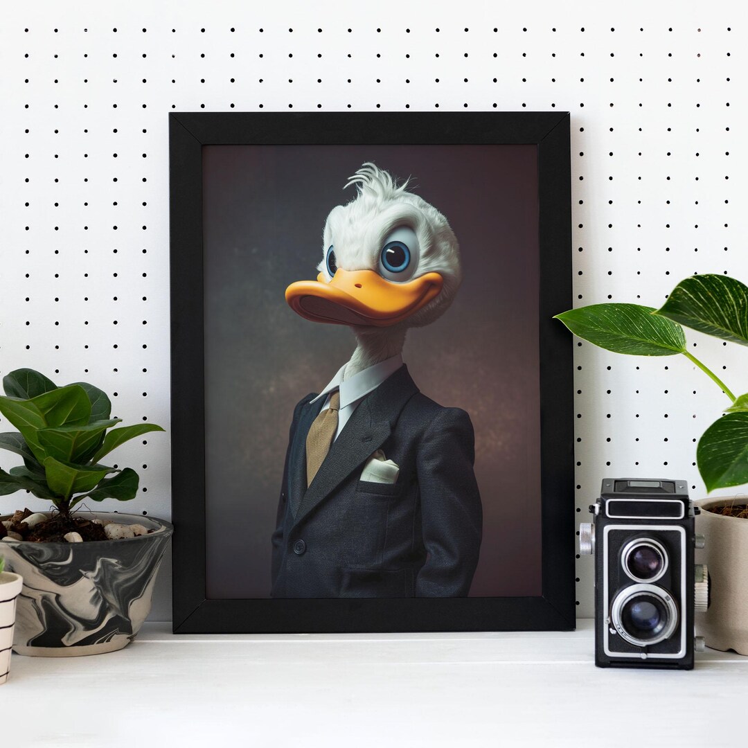 Portrait of Real Donald Duck in Suit, Poster to Download & Print, Child ...