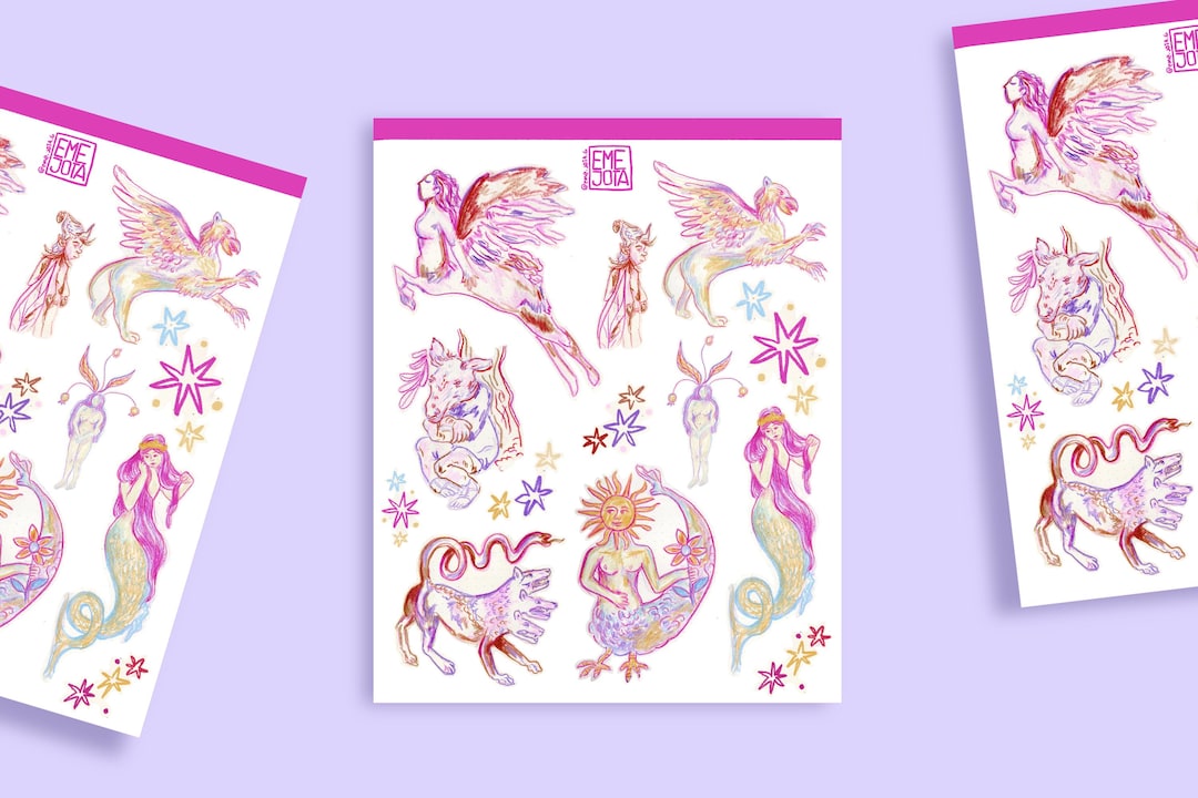 Sticker Sheet Mythical Creatures | Bullet Journal Stickers, Scrapbook ...