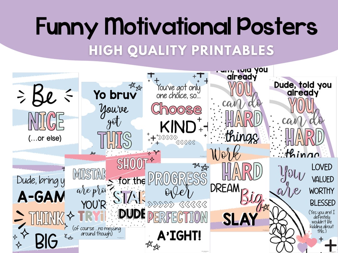 Funny Motivational Posters Classroom Behaviour Posters Classroom Decor ...