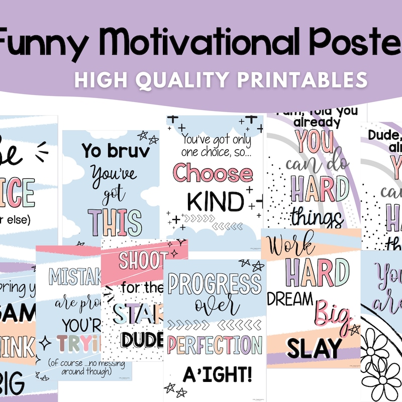 Funny Motivational Poster - Etsy