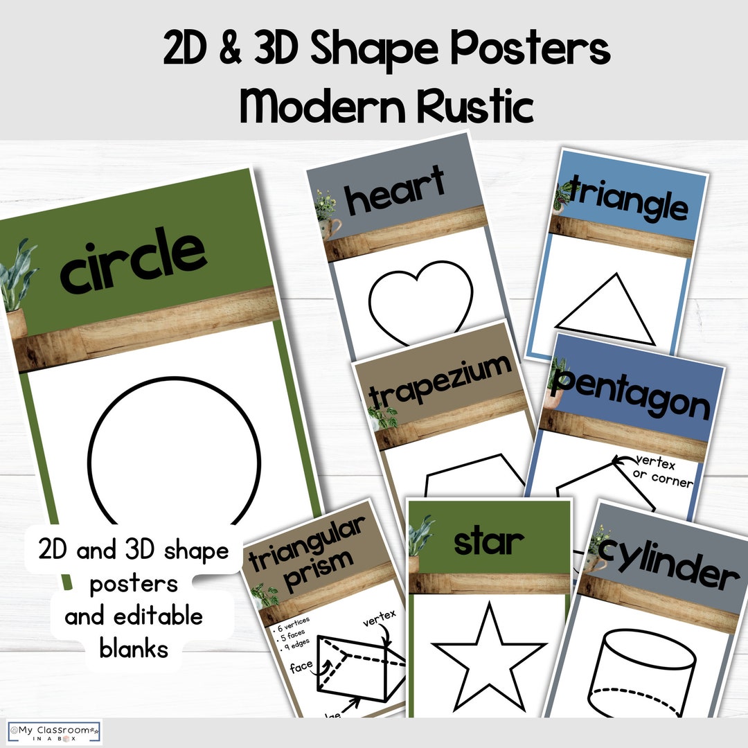 2D Shape Posters 3D Shape Posters for Primary Classrooms Maths Poster ...