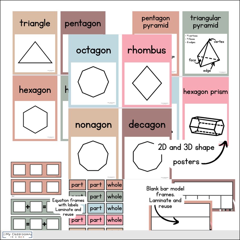 Rainbow Boho Maths Posters Maths Working Wall Maths Display Pack L ...