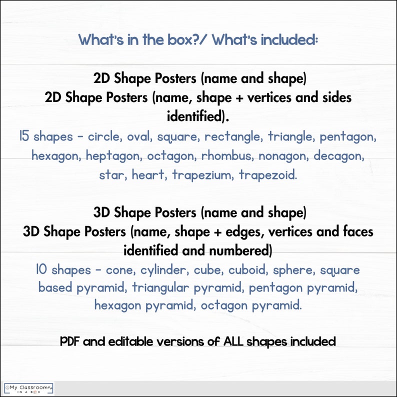Pastel 2D and 3D Shape Posters Editable Classroom Posters Bundle 2D ...