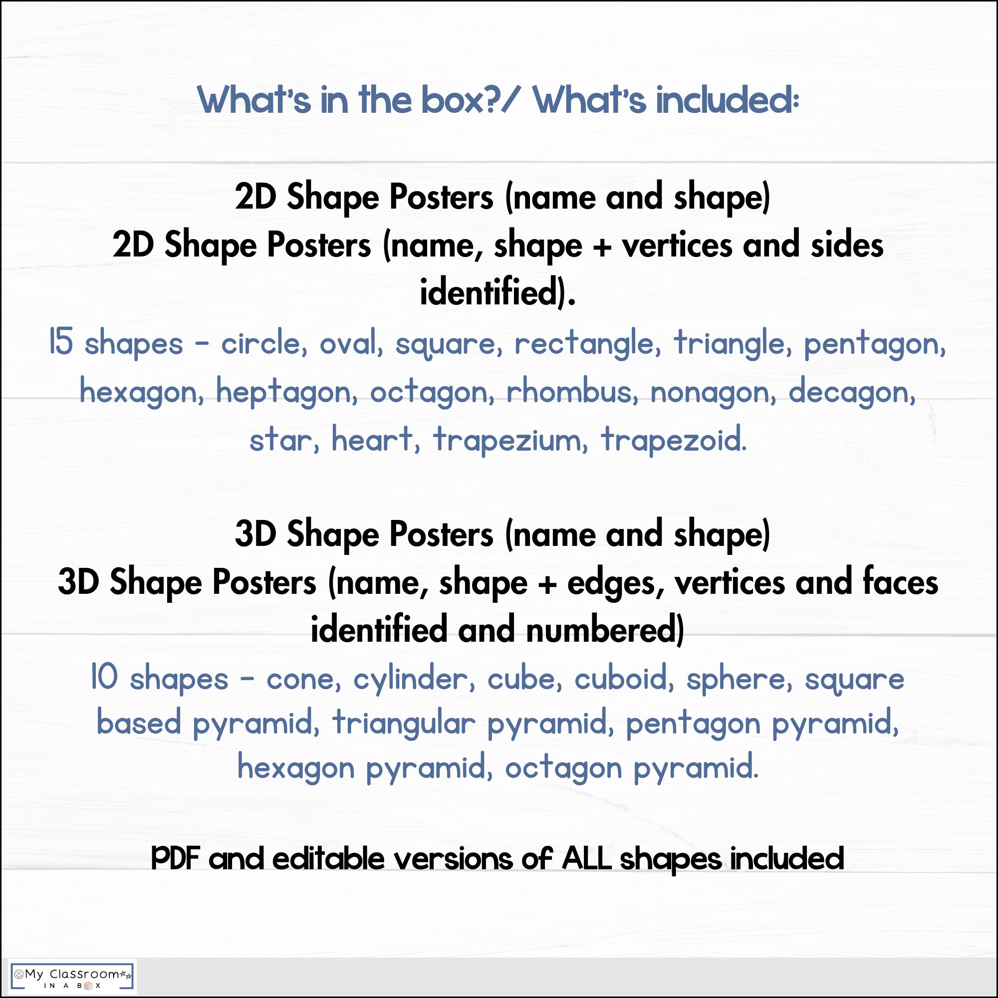 Pastel 2D and 3D Shape Posters Editable Classroom Posters Bundle 2D ...