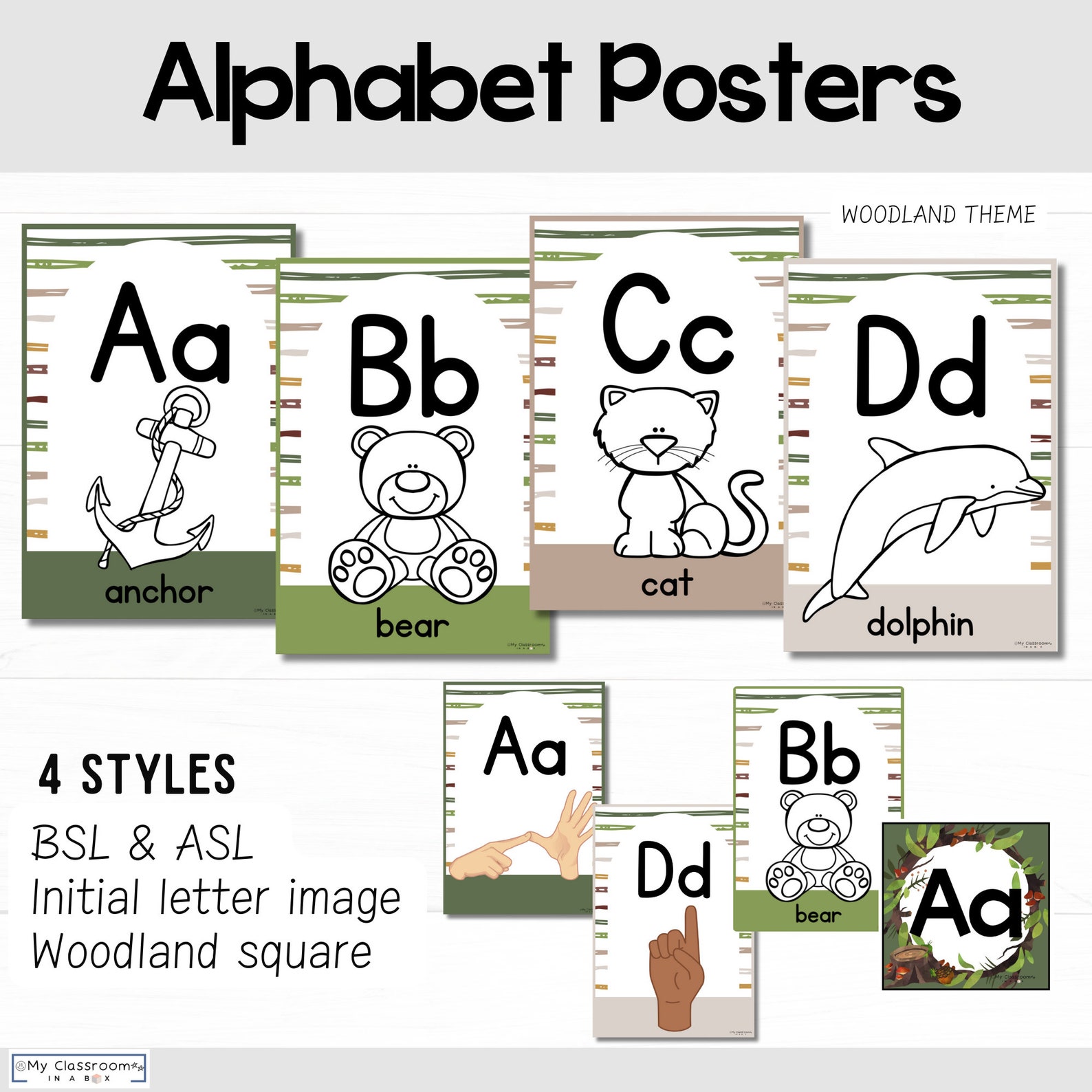 Woodland Alphabet Posters Alphabet Posters Nature for the Classroom ...