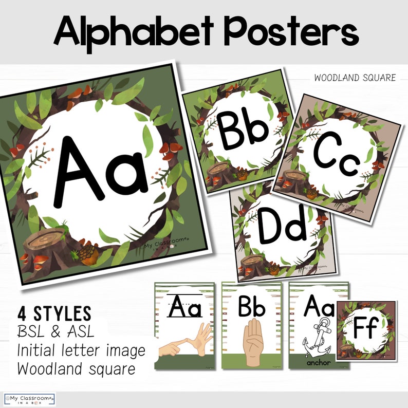 Woodland Alphabet Posters Alphabet Posters Nature for the Classroom ...