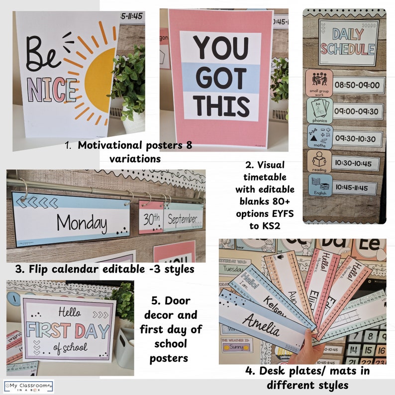 Classroom Decor Bundle Mega Bundle Pastel Theme Calm Classroom Decor ...