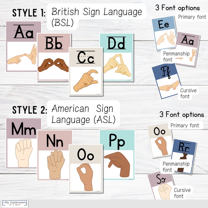 Modern Calm Colours Alphabet Posters for Kindergarten and Primary ...