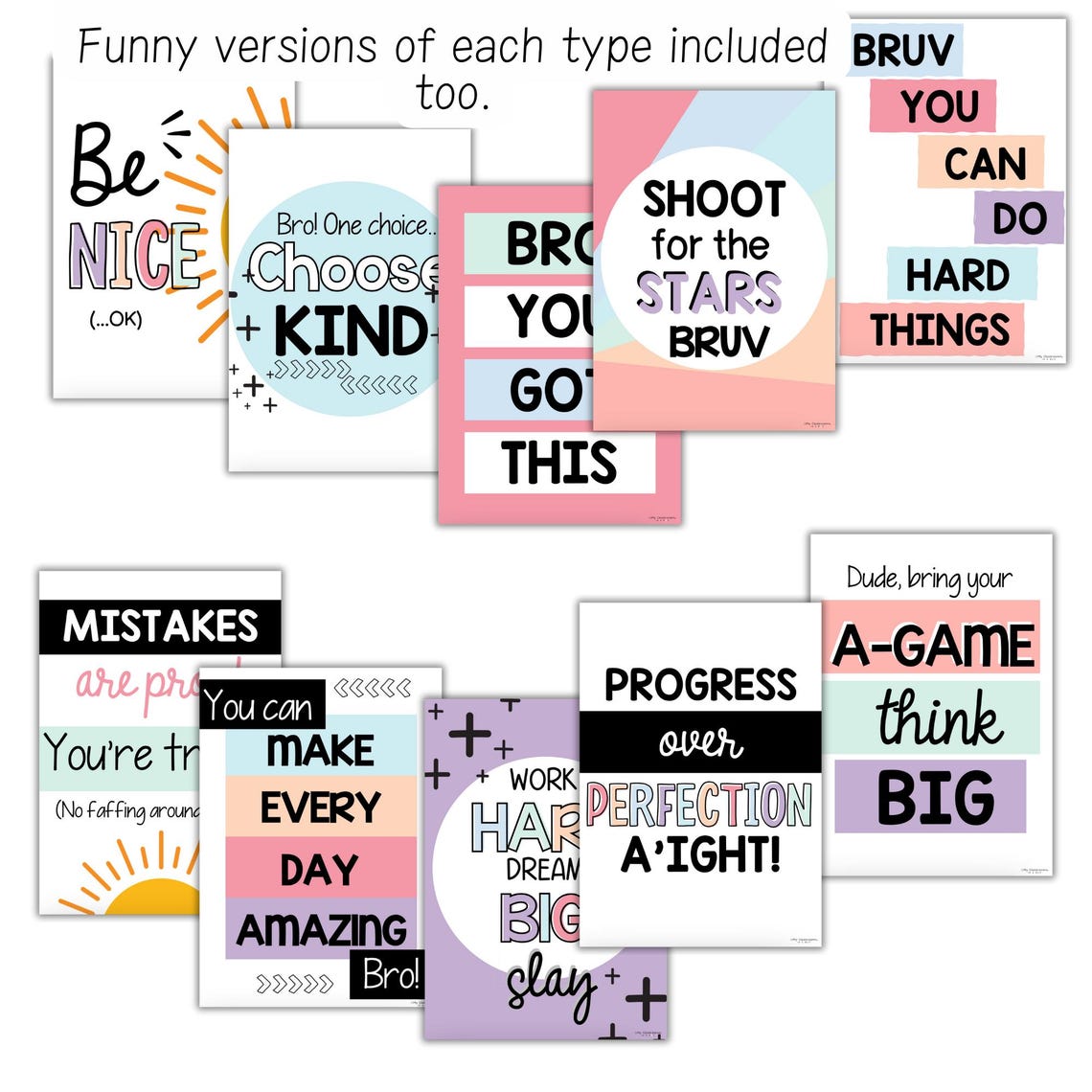 Back to School Motivational Posters Classroom Decor Printable Instant ...