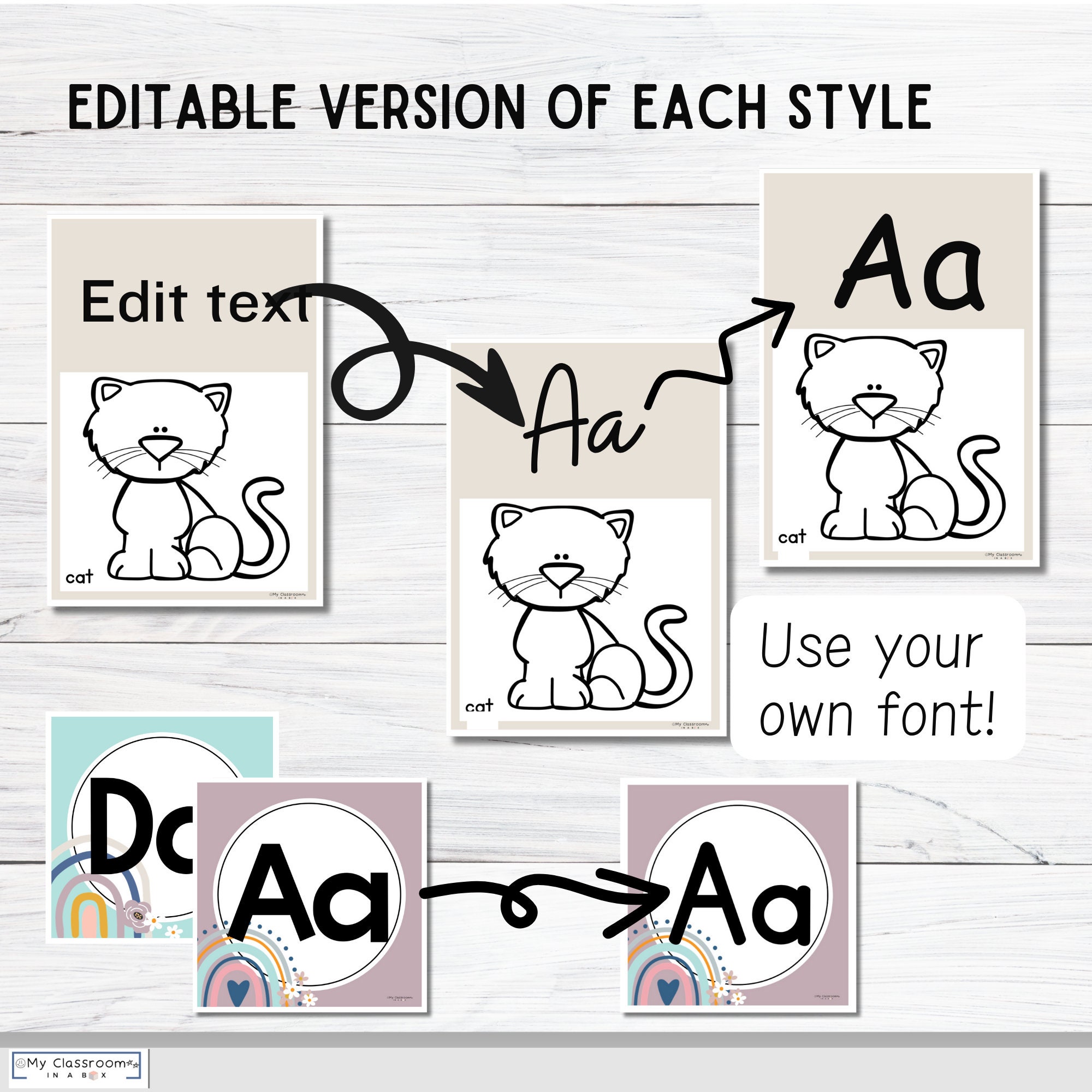 Modern Calm Colours Alphabet Posters for Kindergarten and Primary ...