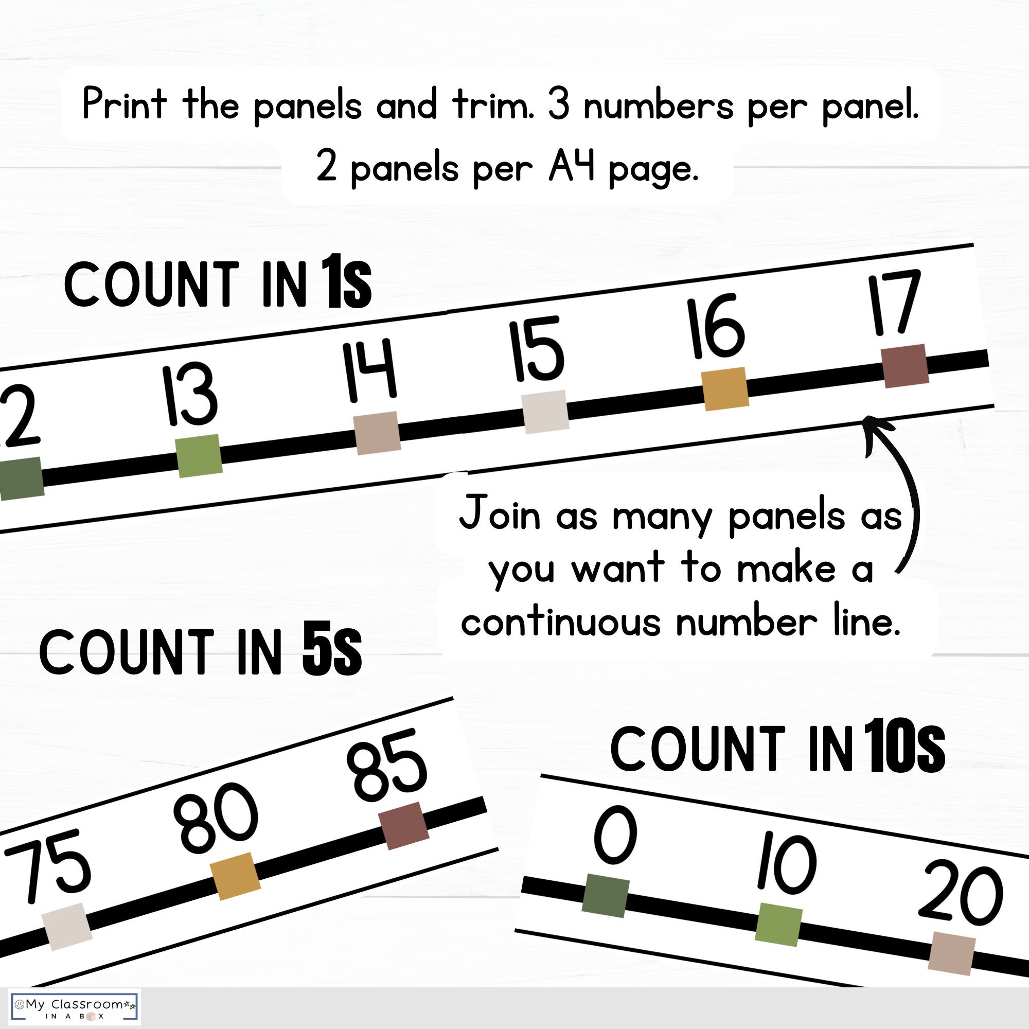 Woodland Number Line Printable Number Line for Maths Area Maths Working ...