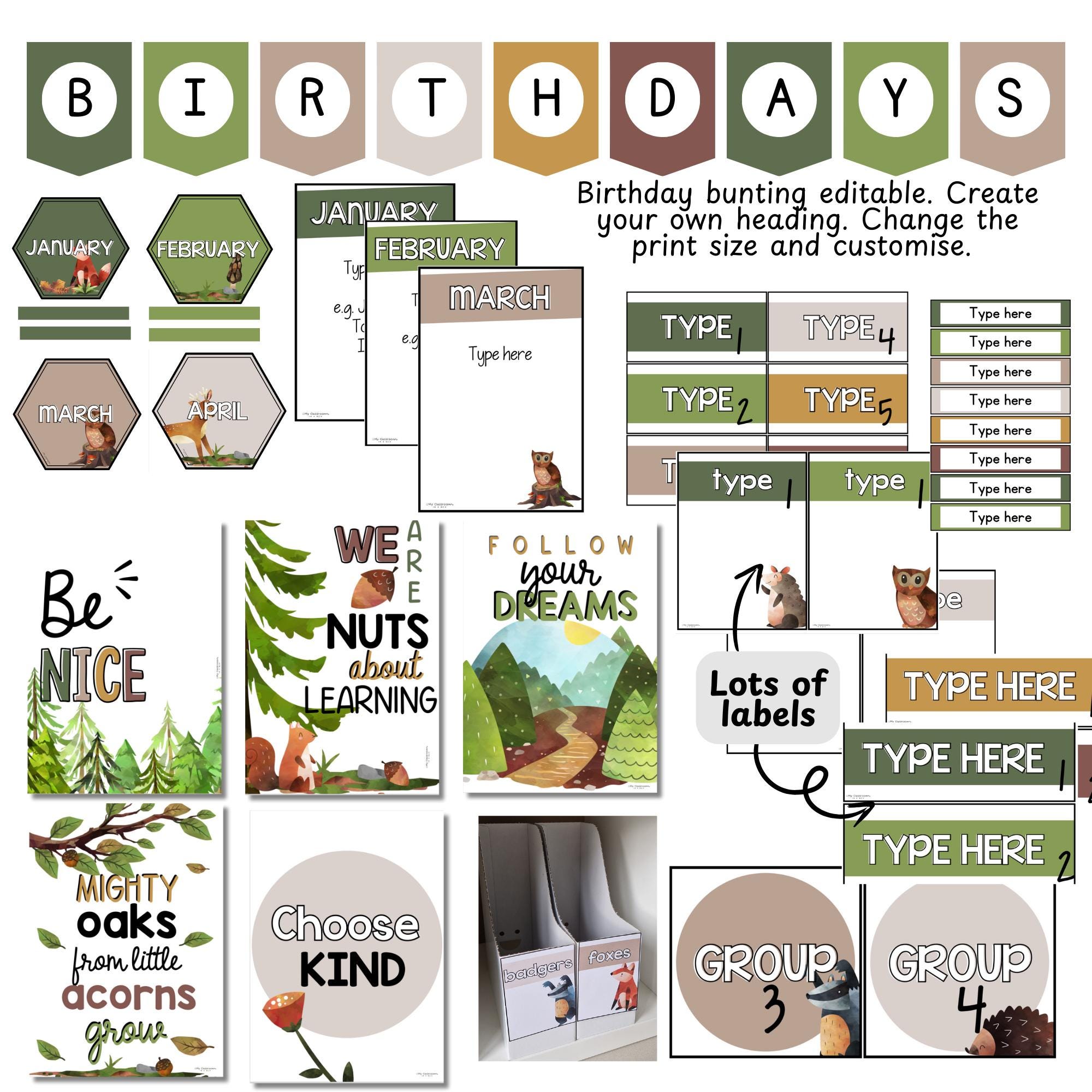 Woodland Classroom Decor MEGA Bundle Nature Theme Classroom - Etsy