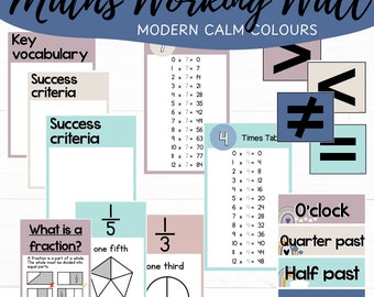 Rainbow Boho Maths Posters Maths Working Wall Maths Display Pack L ...