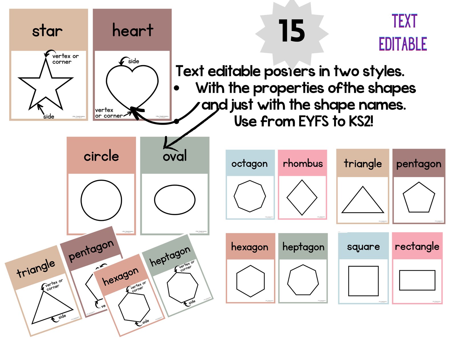 2D Shape Poster 3D Shape Posters Maths Bulletin Board Decor - Etsy