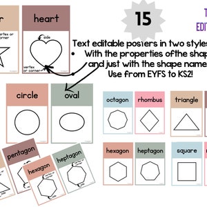 2D Shape Poster 3D Shape Posters Maths Bulletin Board Decor - Etsy