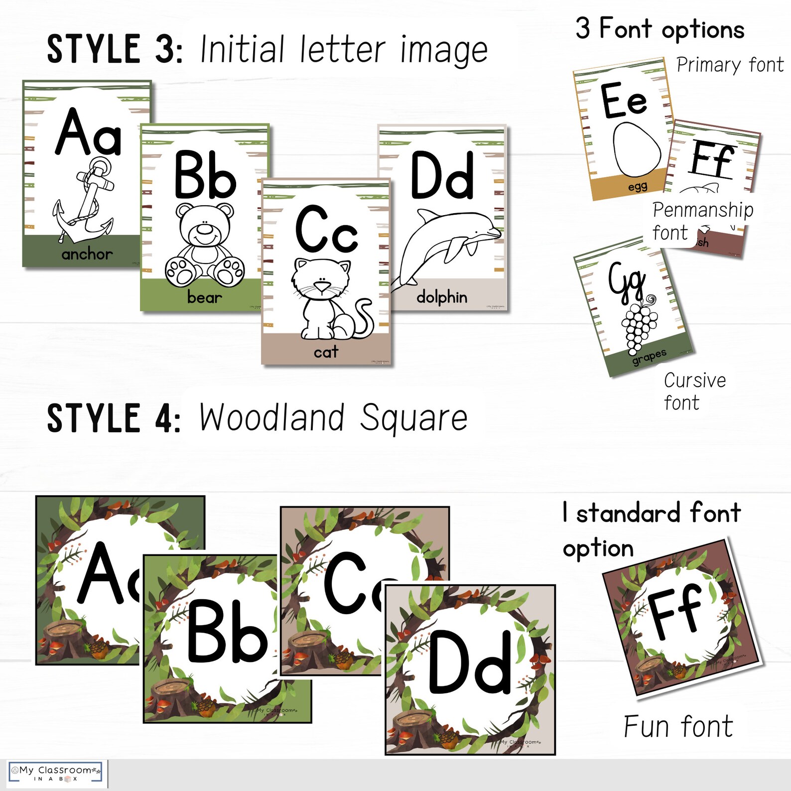 Woodland Alphabet Posters Alphabet Posters Nature for the Classroom ...
