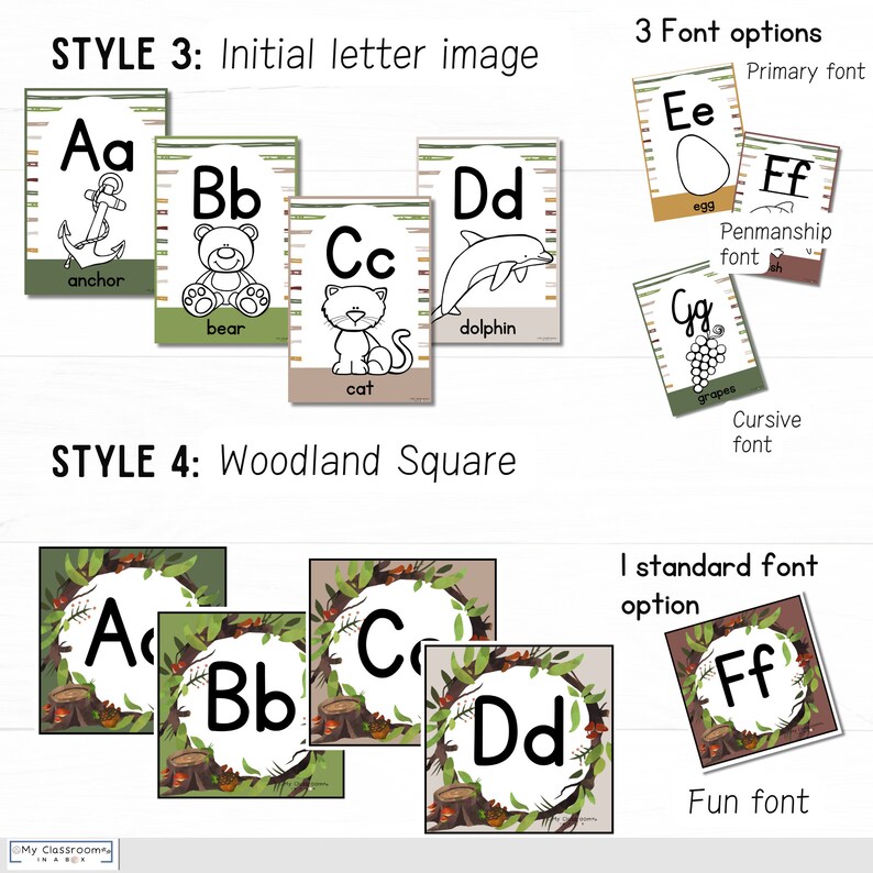Woodland Alphabet Posters Alphabet Posters Nature for the Classroom ...