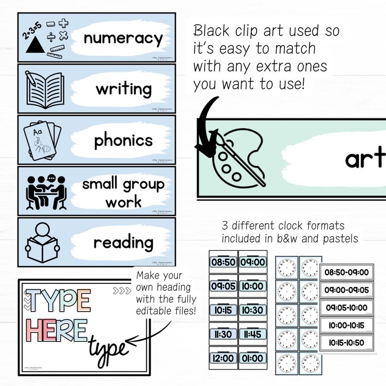 Visual Timetable Class Timetable Class Schedule Cards Daily Schedule ...