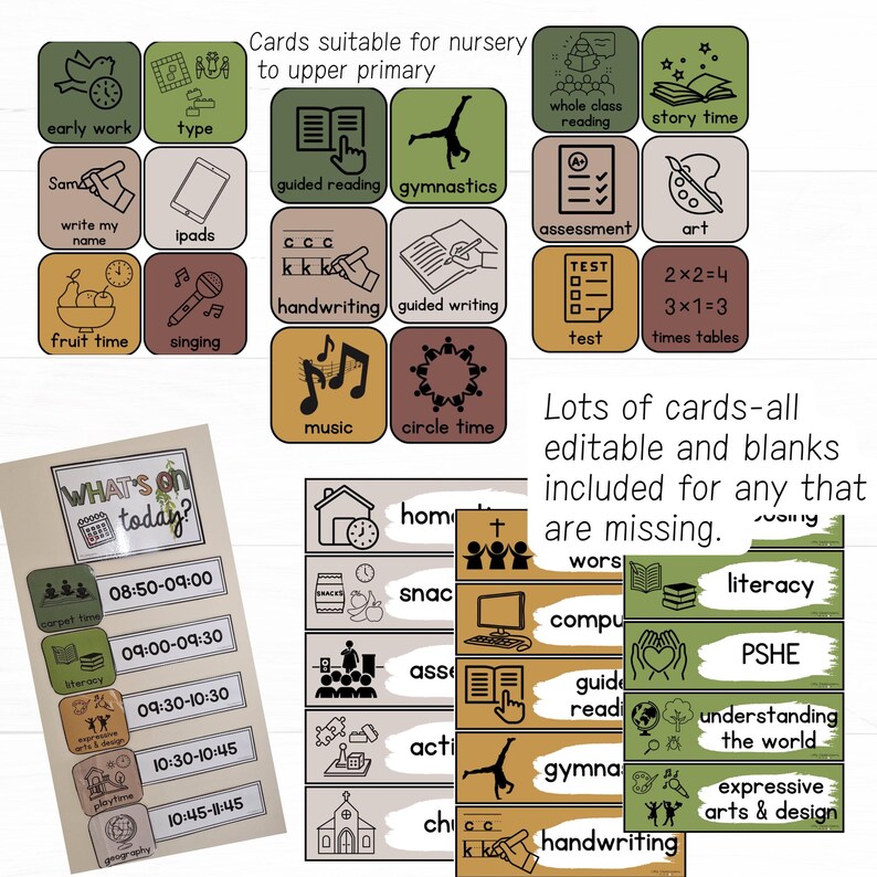 Woodland Visual Timetable Class Timetable Daily Schedule Cards - Etsy