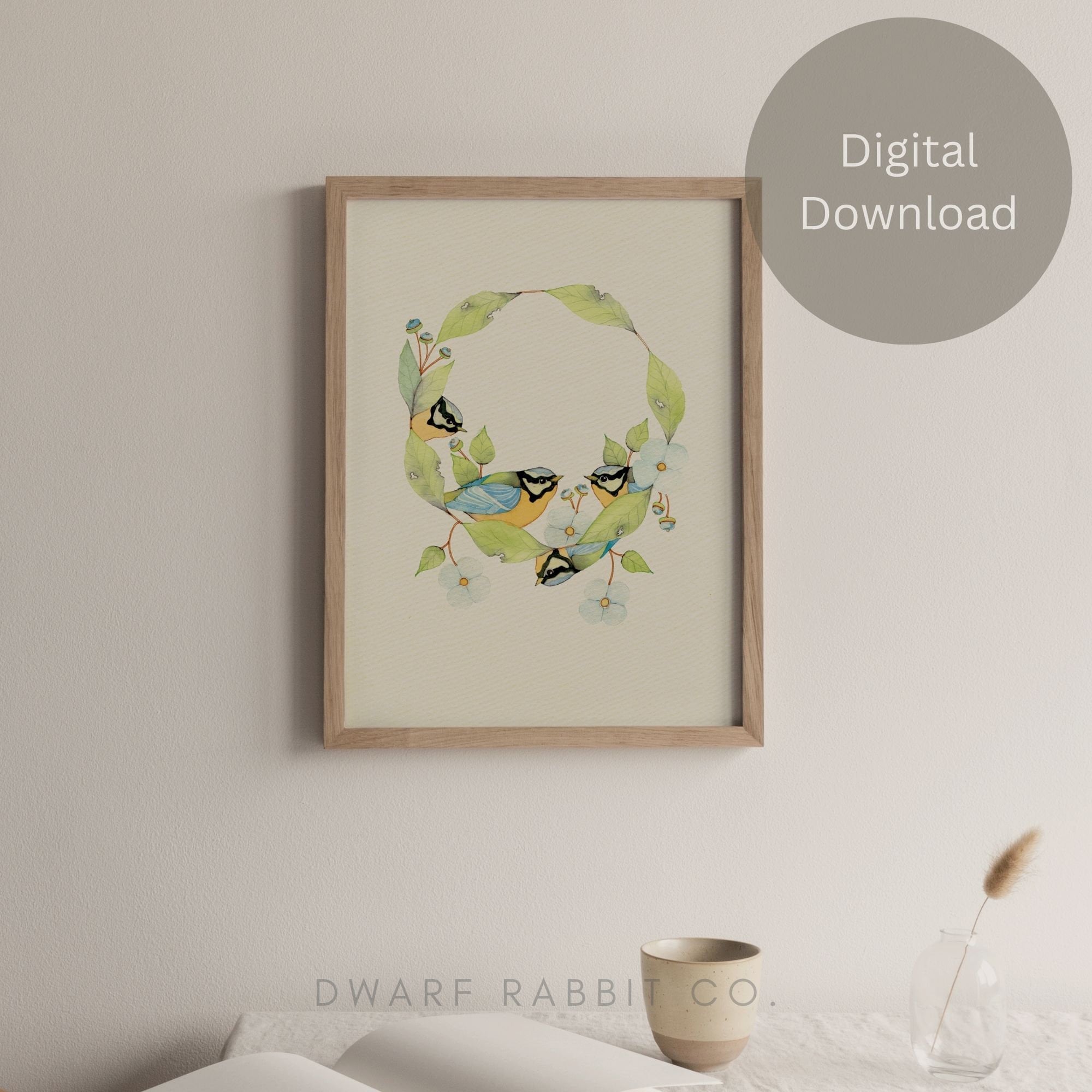 Watercolor Bird and Flowers Drawing Bird and Botanical Sketch - Etsy