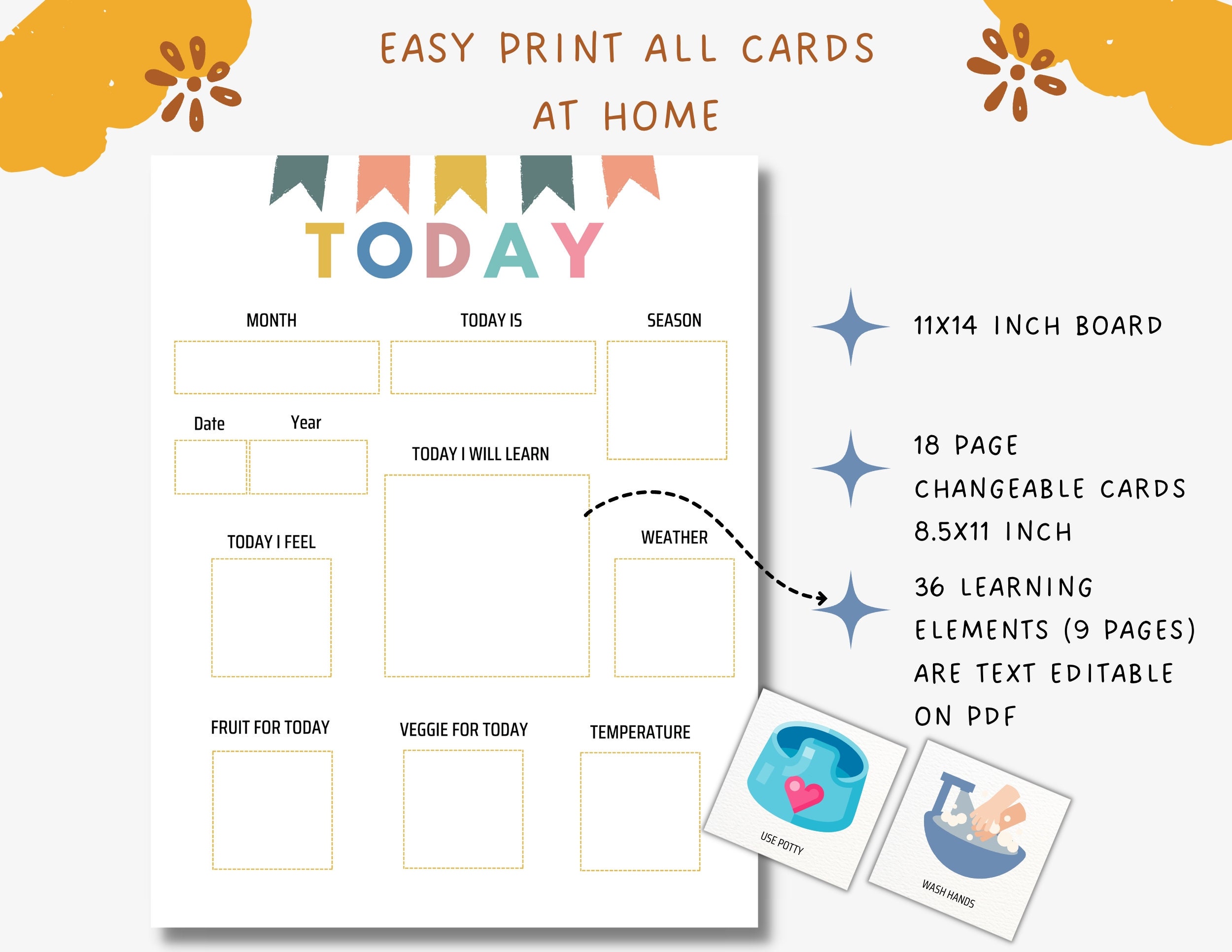 Kids Morning Board Toddler Routine Chart Kids Daily Schedule ...