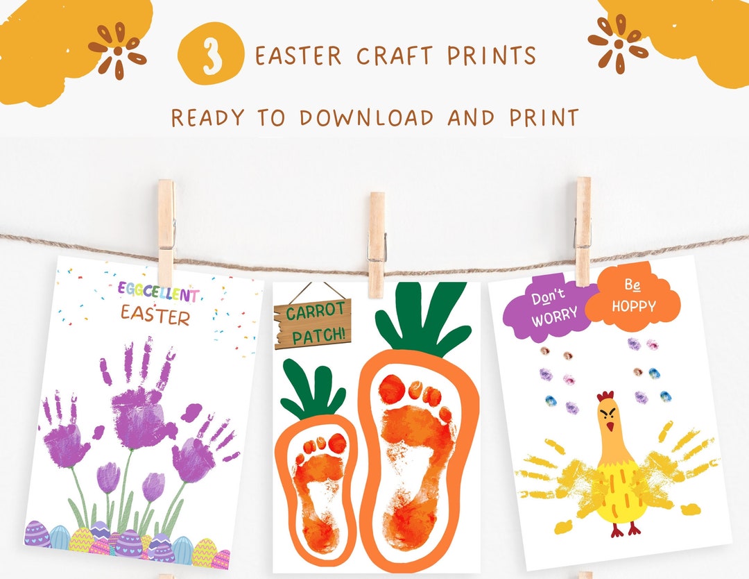 Easter Crafts Printable, Easter Footprint, Easter DIY, Easter Craft ...