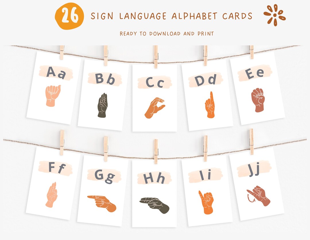 Sign Language ASL Alphabet Flash Card Toddler ASL Flashcard Toddler ...
