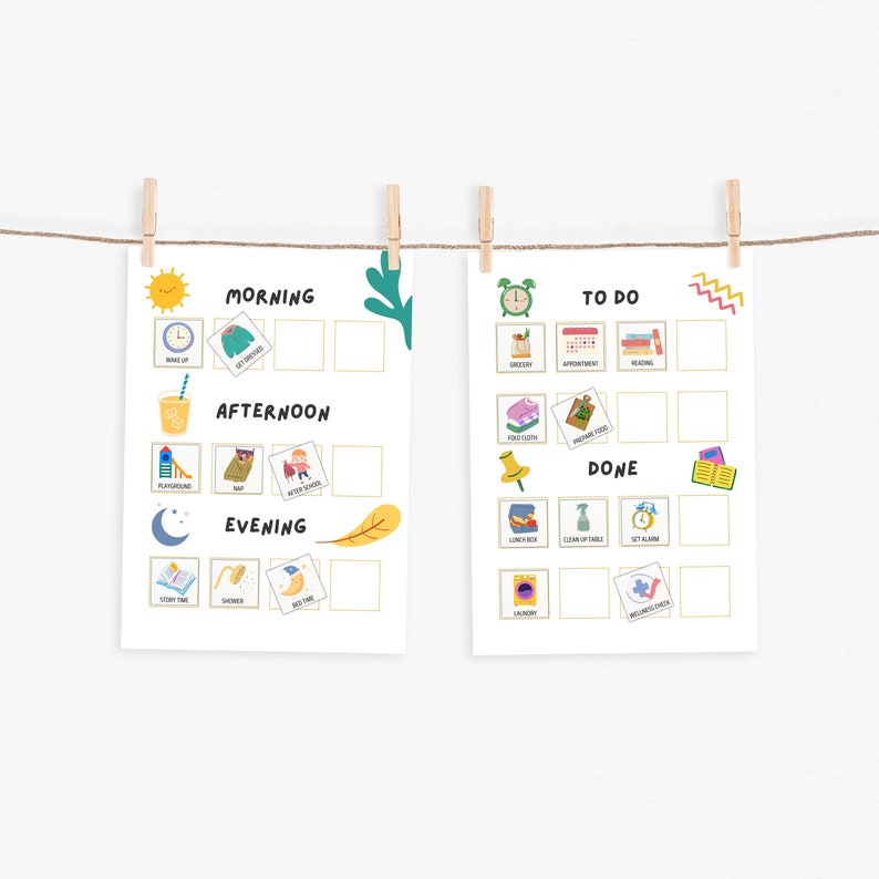 Editable Weekly Daily Routine Charts Morning Chart Evening Chart ...