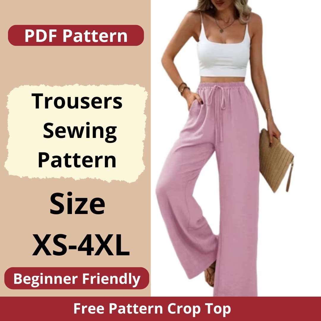 Trousers Sewing Pattern/ Sizes XS to 4XL / Sewing Pattern in PDF ...
