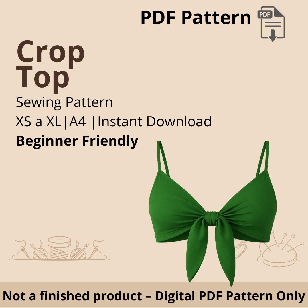 Crop Top Sewing Pattern | Sizes XS-L | Instant Download | Easy Digital ...