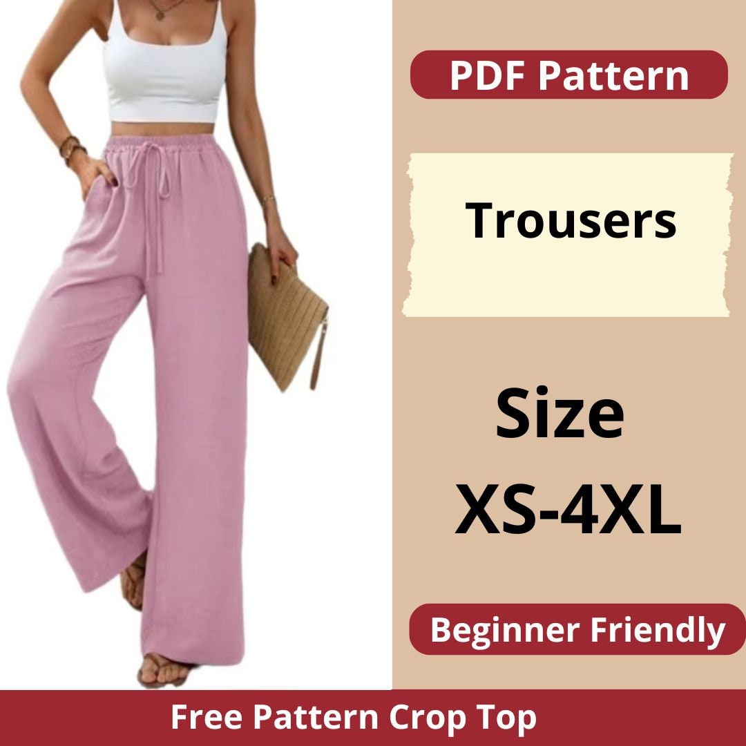 Trousers Sewing Pattern/ Sizes XS to 4XL / Sewing Pattern in PDF ...