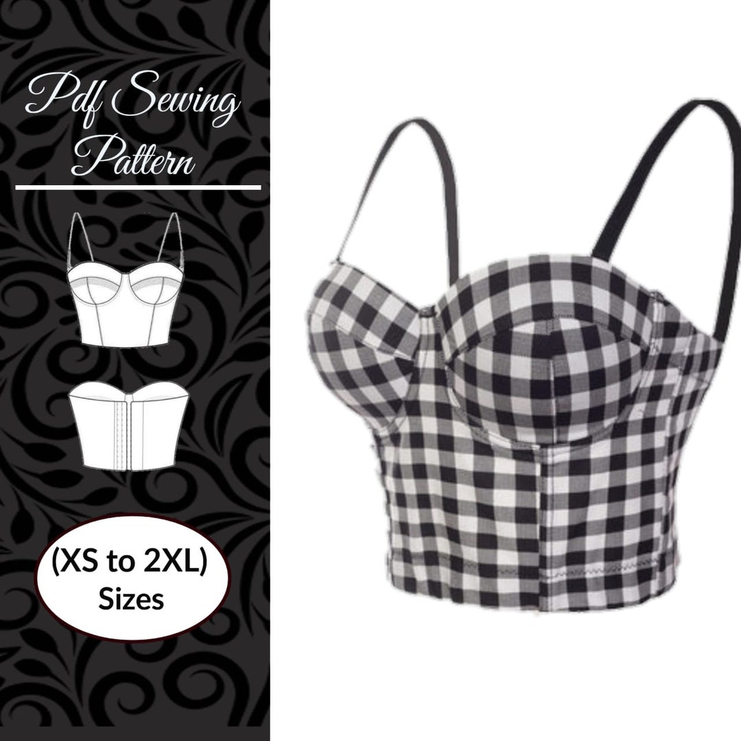 Top-bustier Sewing Pattern Sizes XS to 2XL Instant Download Easy to ...
