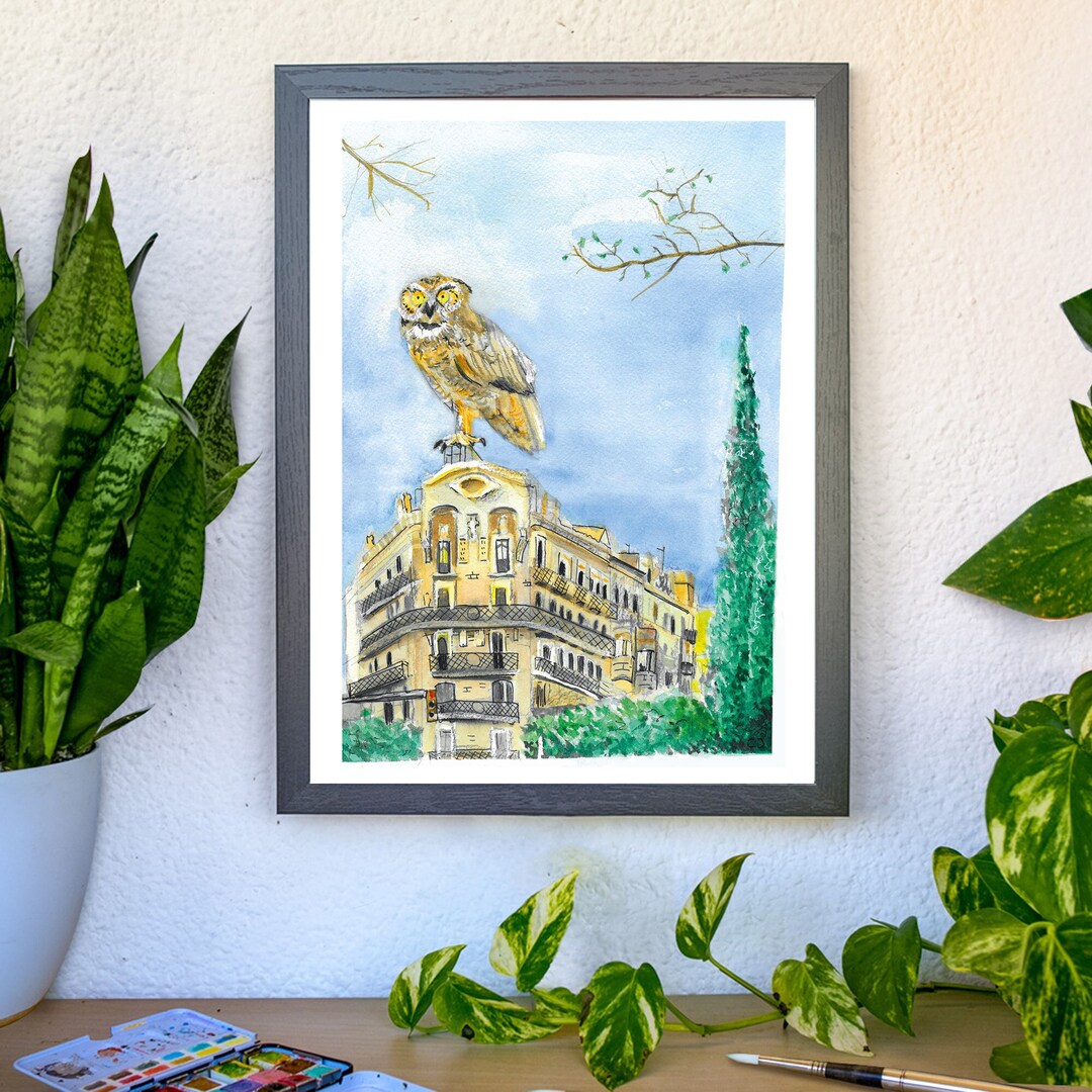 Instant Digital Download of a Hand-made Watercolor of the Iconic Owl ...