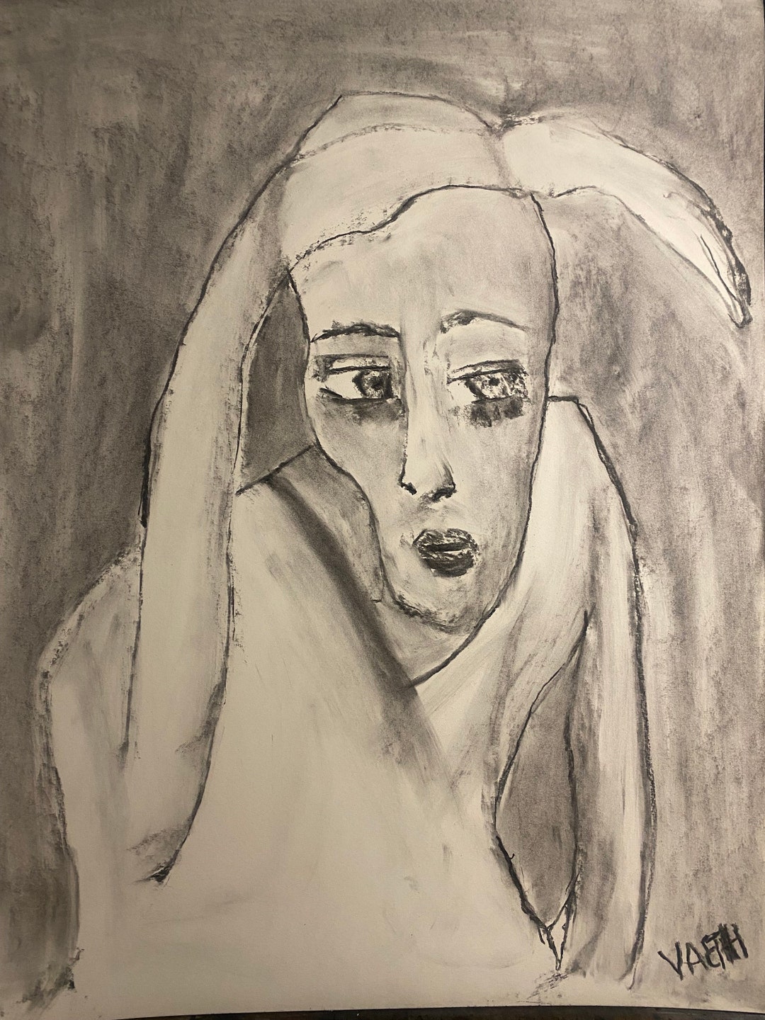 Expressionist Charcoal Drawing 18x24 - Etsy