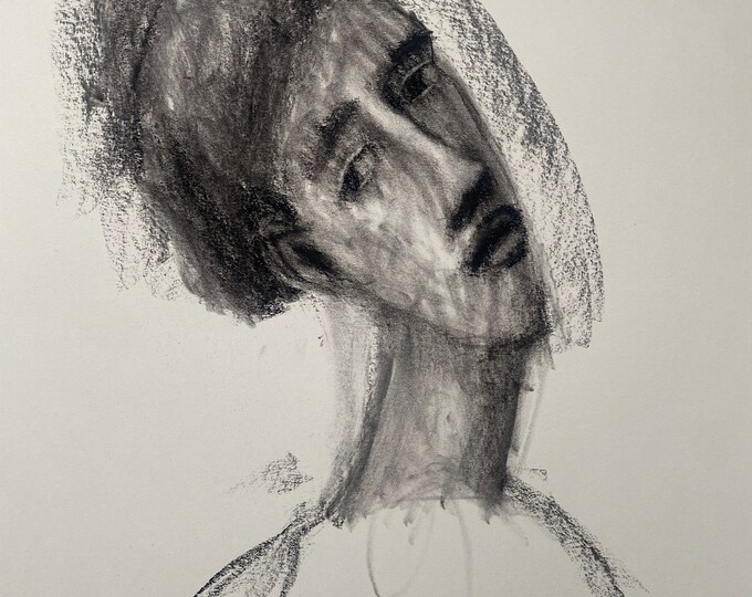 Bunny Rabbit Art, ORIGINAL Rabbit Charcoal Drawing, Bunny Sketch ...