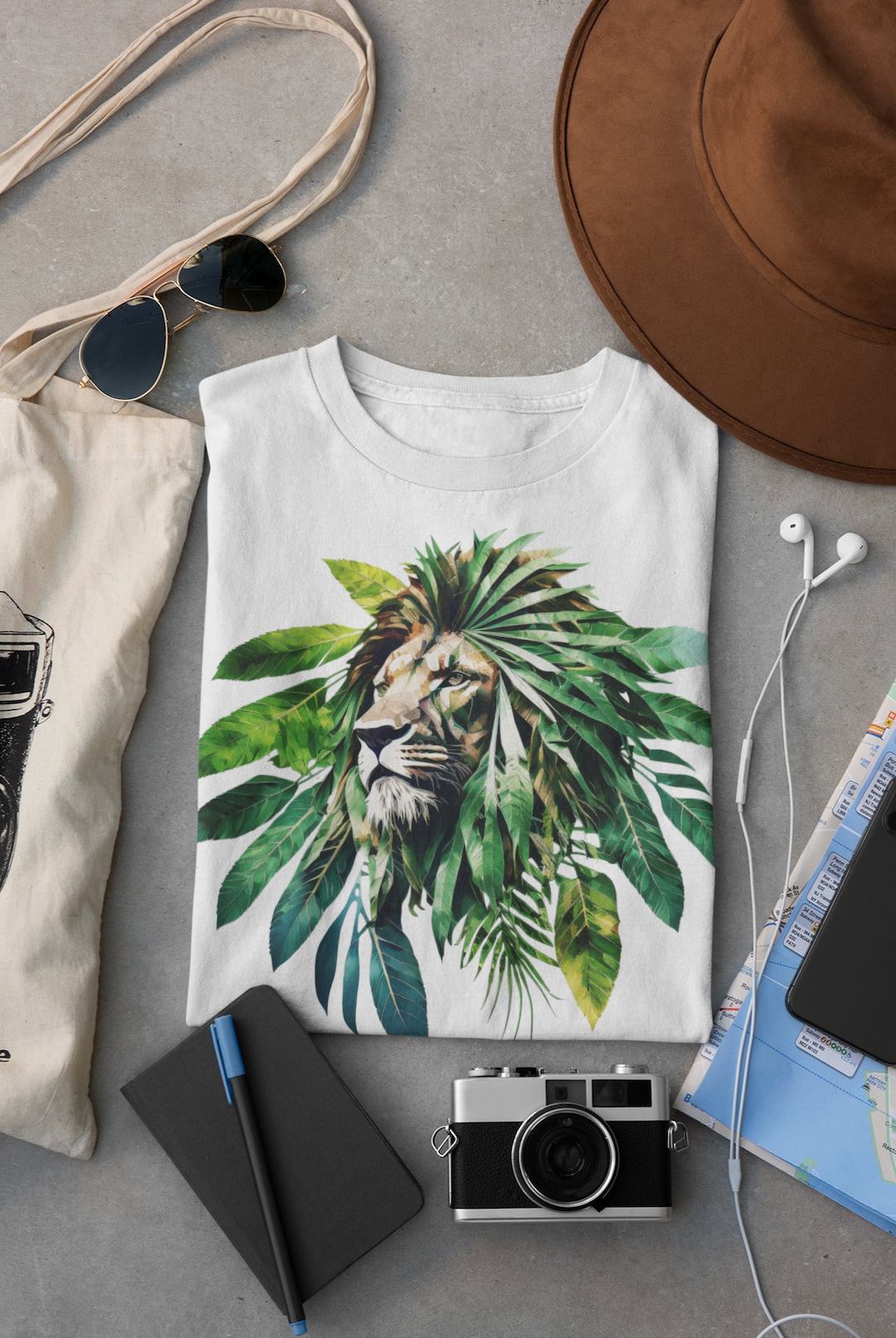 Lion of Judah Bob Marley Reggae Tropical Leaves Raggamuffin Rastafari ...