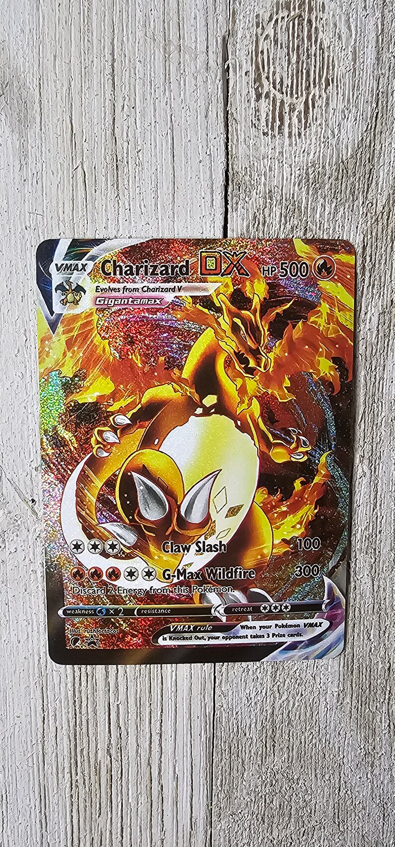 Charizard VMAX Custom Handmade Holographic Card - Etsy
