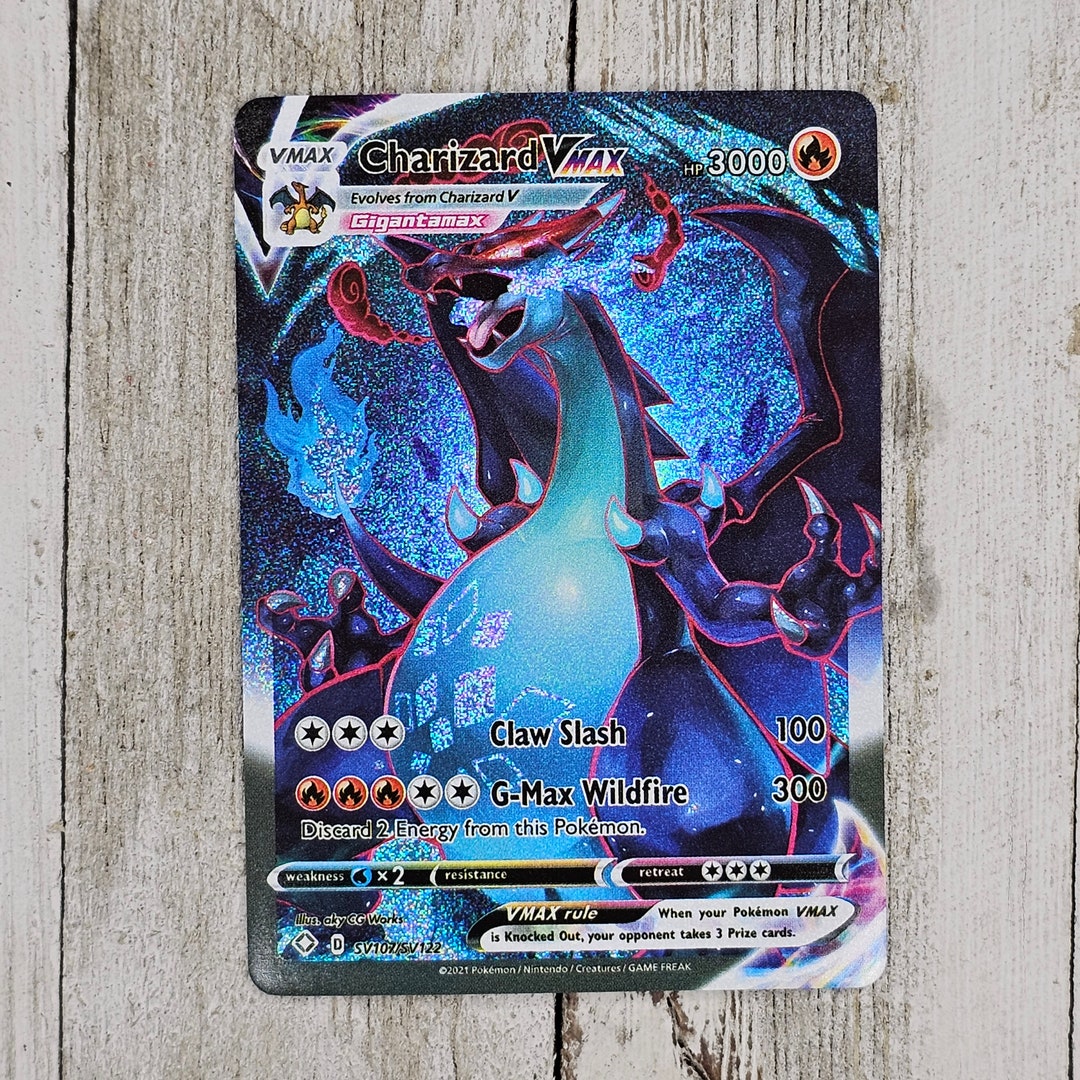 Charizard VMAX Custom Handmade Holographic Card - Etsy