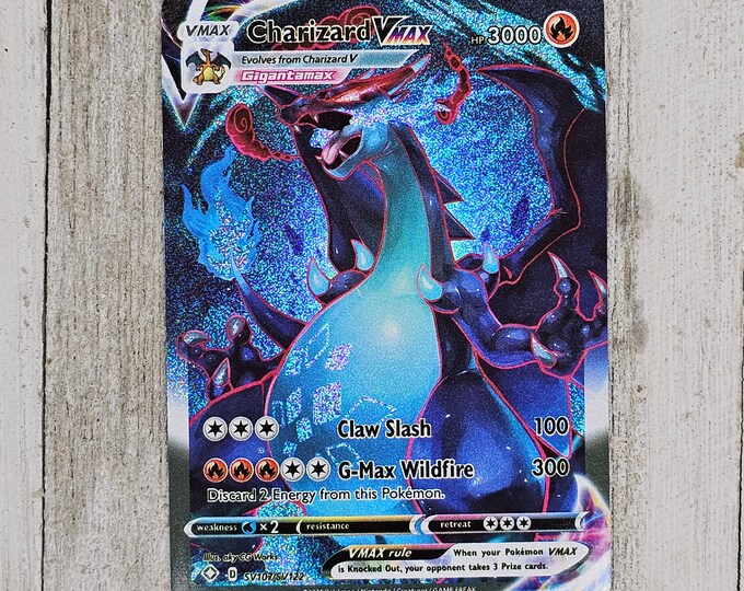 Charizard VMAX Custom Handmade Holographic Card - Etsy