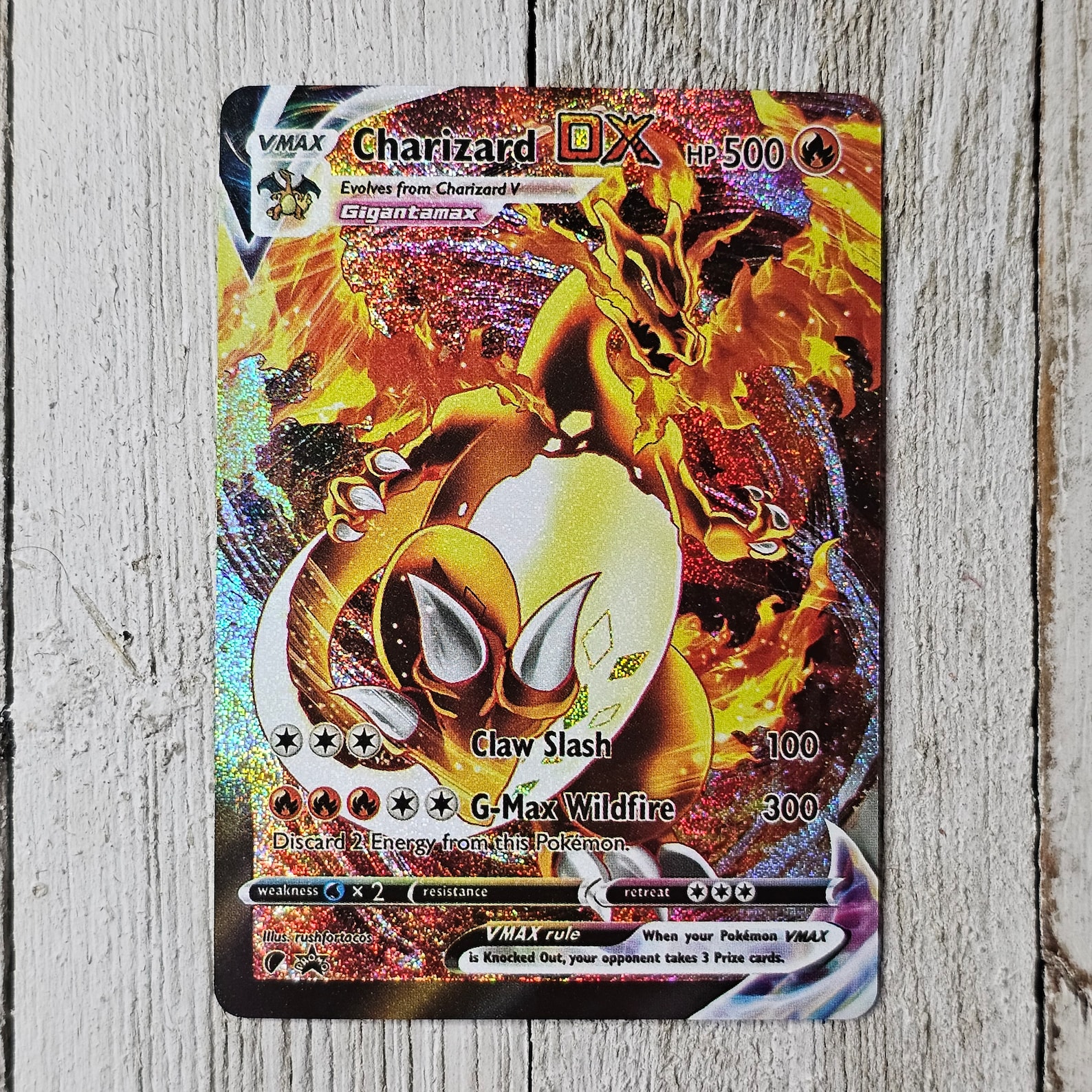 Charizard VMAX Custom Handmade Holographic Card - Etsy